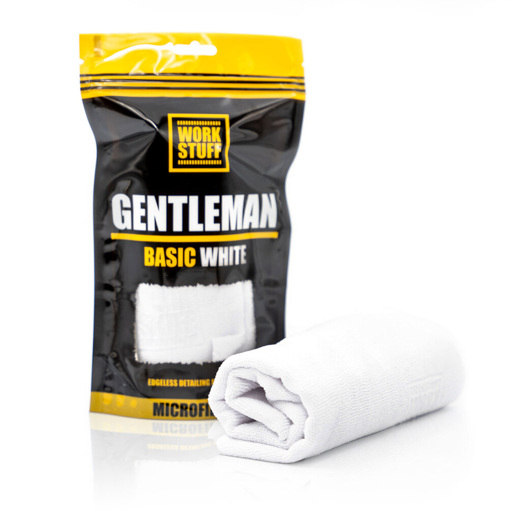 Work Stuff Gentleman Basic White Sømløs mikrofiberklut, 350gsm, 40x40cm ...