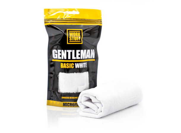 Work Stuff Gentleman Basic White Sømløs mikrofiberklut, 350gsm, 40x40cm ...