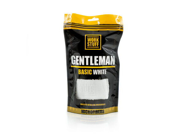 Work Stuff Gentleman Basic White Sømløs mikrofiberklut, 350gsm, 40x40cm ...