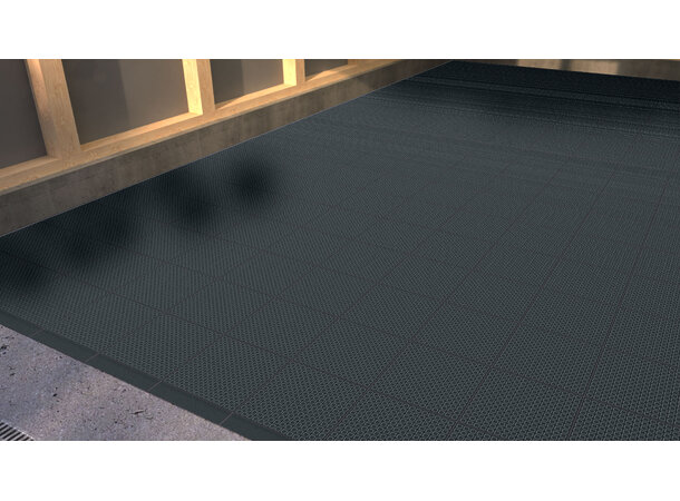 Versoflor TASKFLOR® klikkbar gulvflis Charcoal Black, 30x30cm, 1stk ...